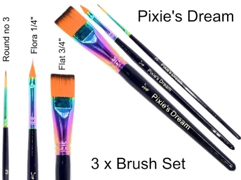 Pixie's Dream, 3pc. Brush Set | Magicboxfacepaints